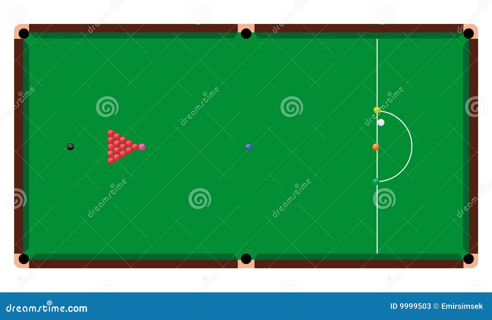 Snooker Table stock vector. Illustration of vector, order - 9999503