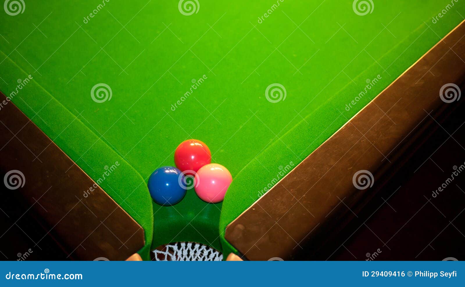 Snooker Table with Three Balls in the Corner Stock Photo - Image of ...