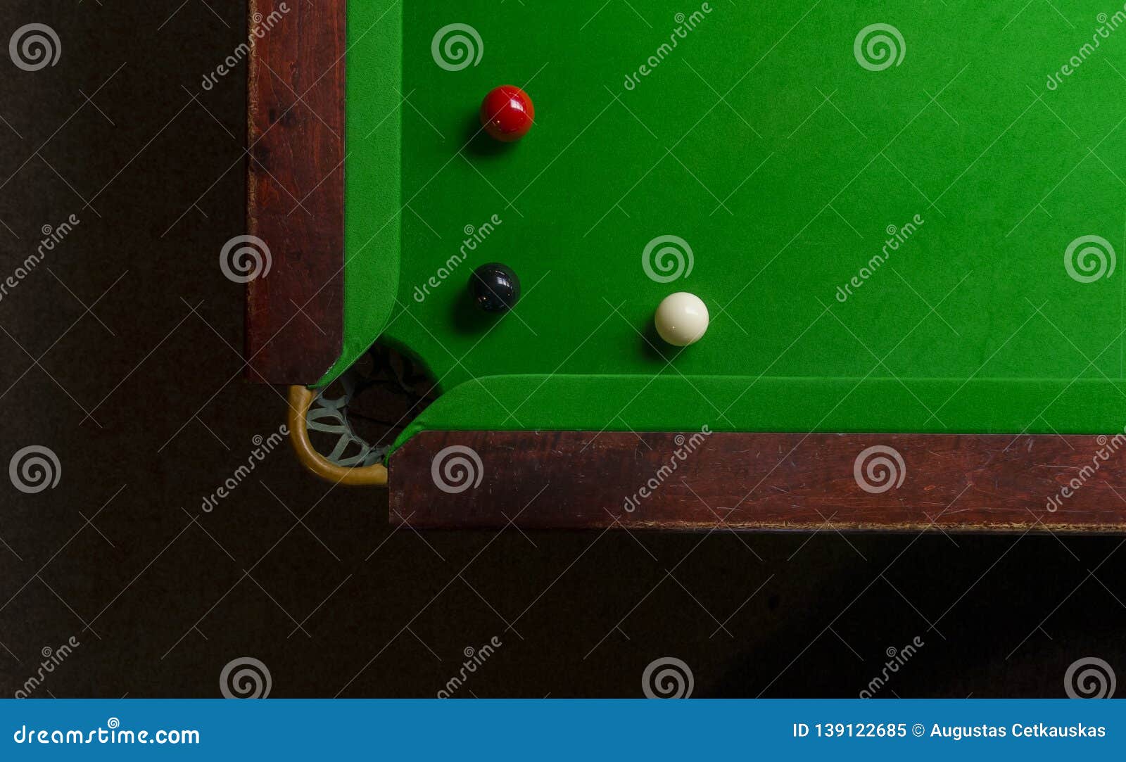 Snooker Table Top View with Snooker Balls on Green Stock Image - Image ...