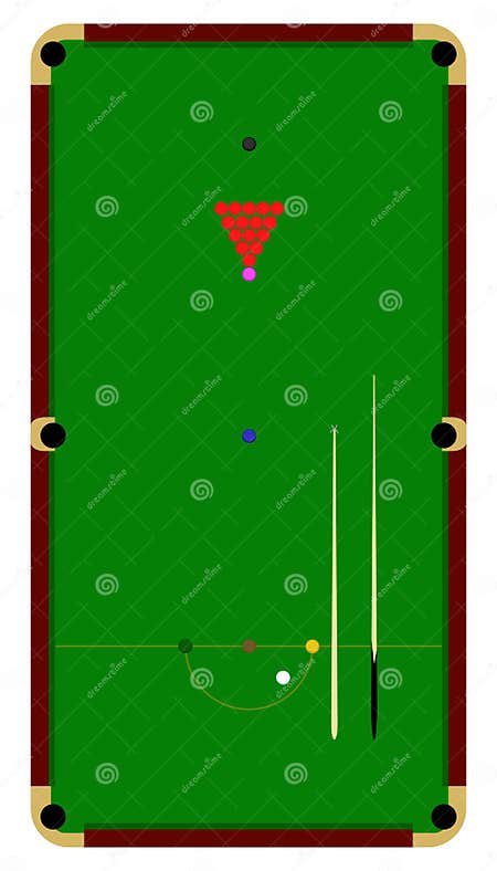 Snooker Table Top View, Flat Image Stock Vector - Illustration of hole ...