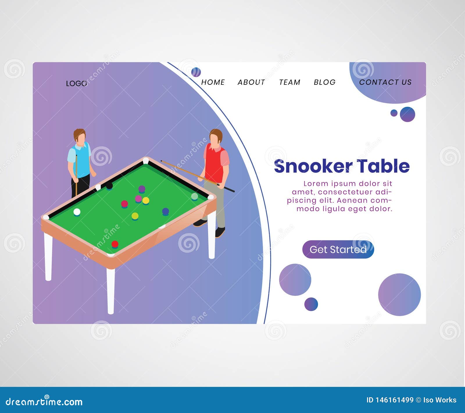 Snooker Table Website Presentation Isometric Artwork Concept Stock ...