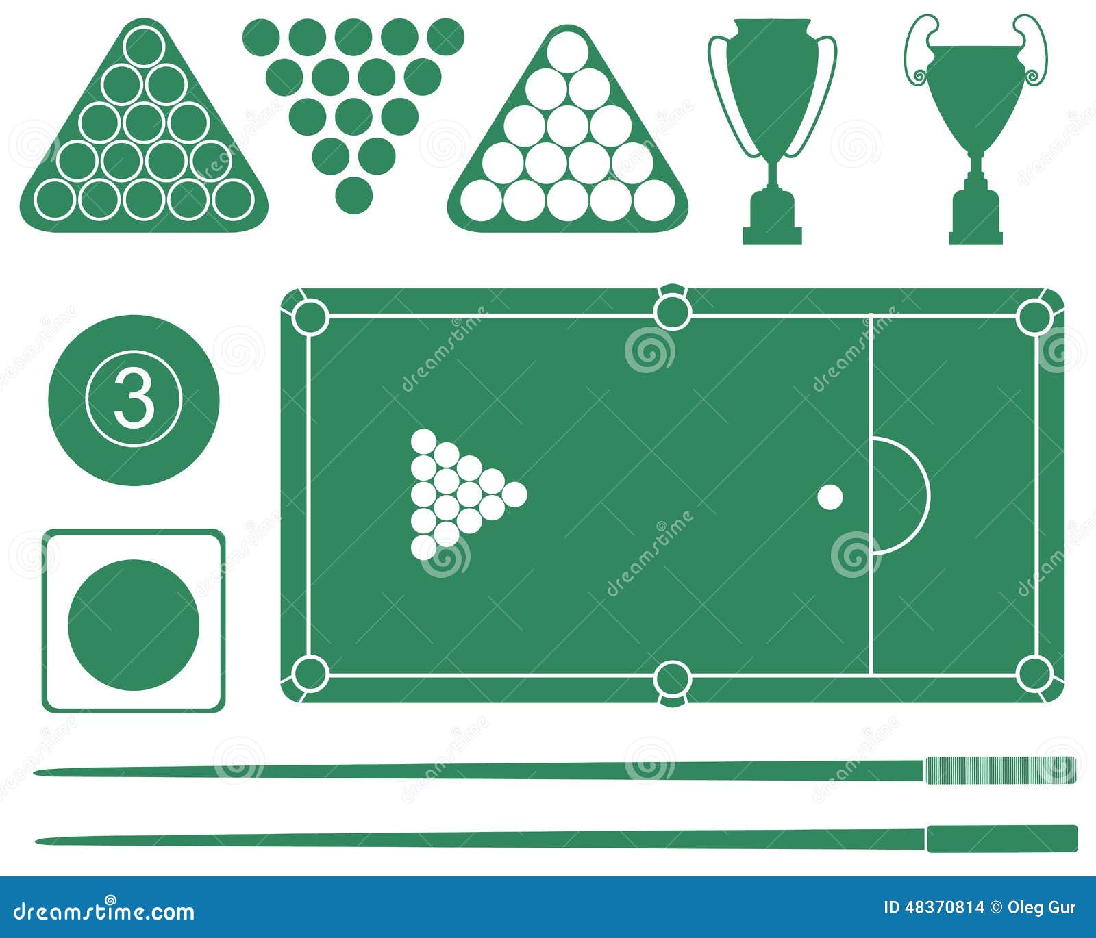 Snooker stock vector. Illustration of sign, sport, sphere - 48370814