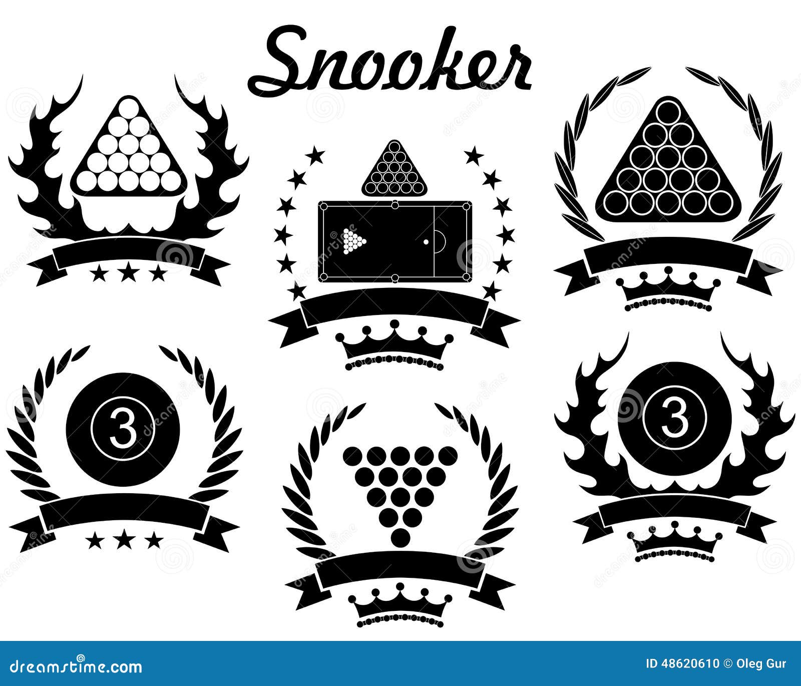 Snooker stock vector. Illustration of pool, black, symbol - 48620610