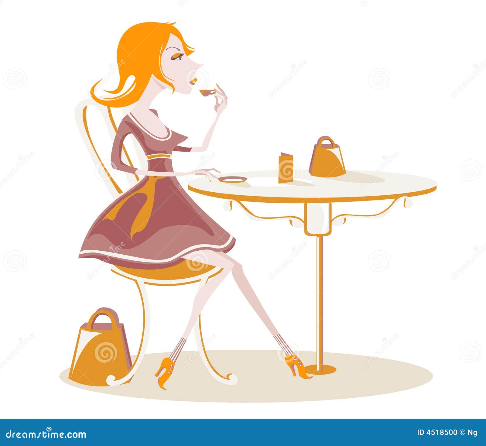 Snooty Lady Driking Coffee stock illustration. Illustration of woman ...