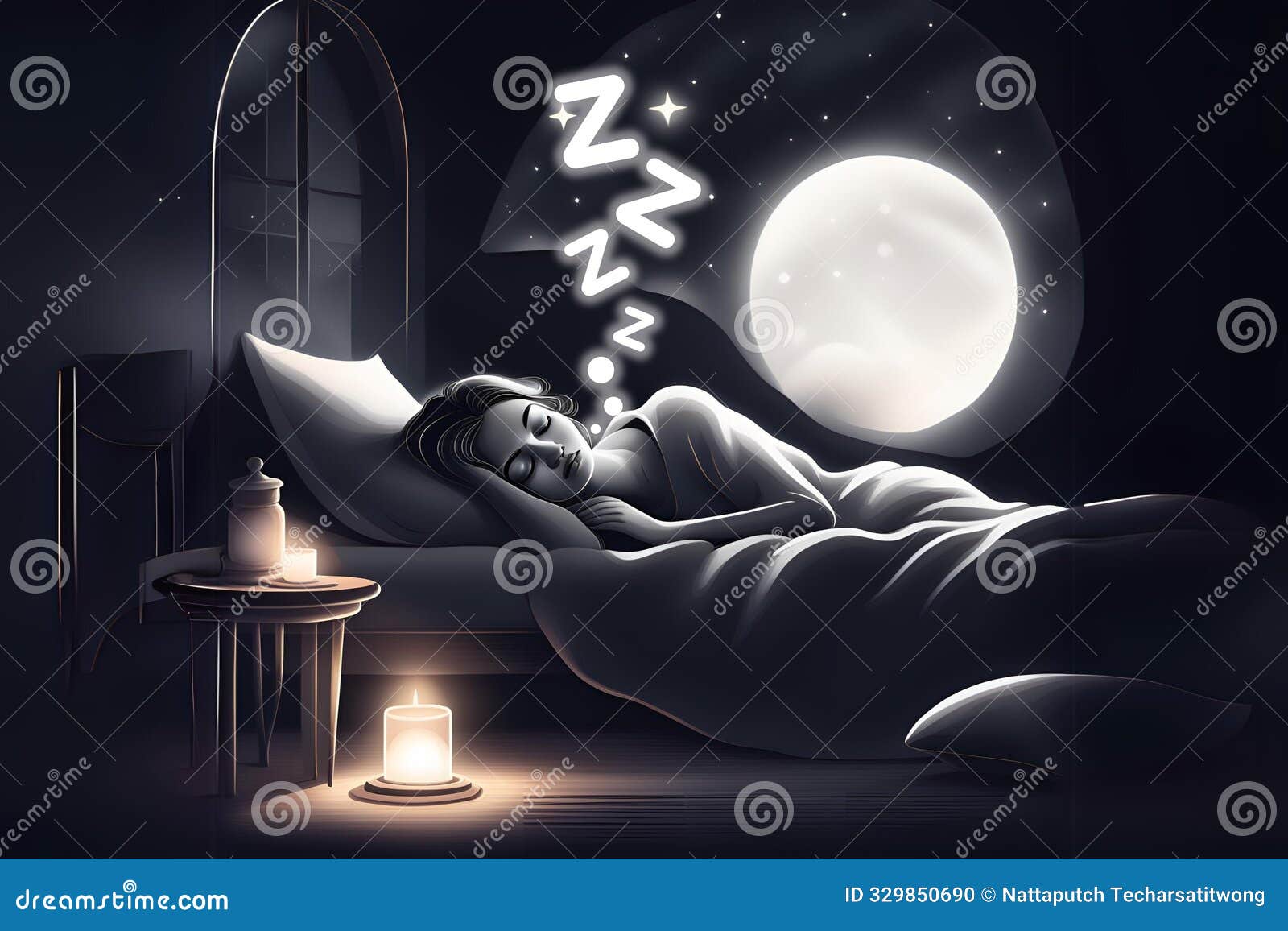 Snooze black and white zzz stock illustration. Illustration of ...