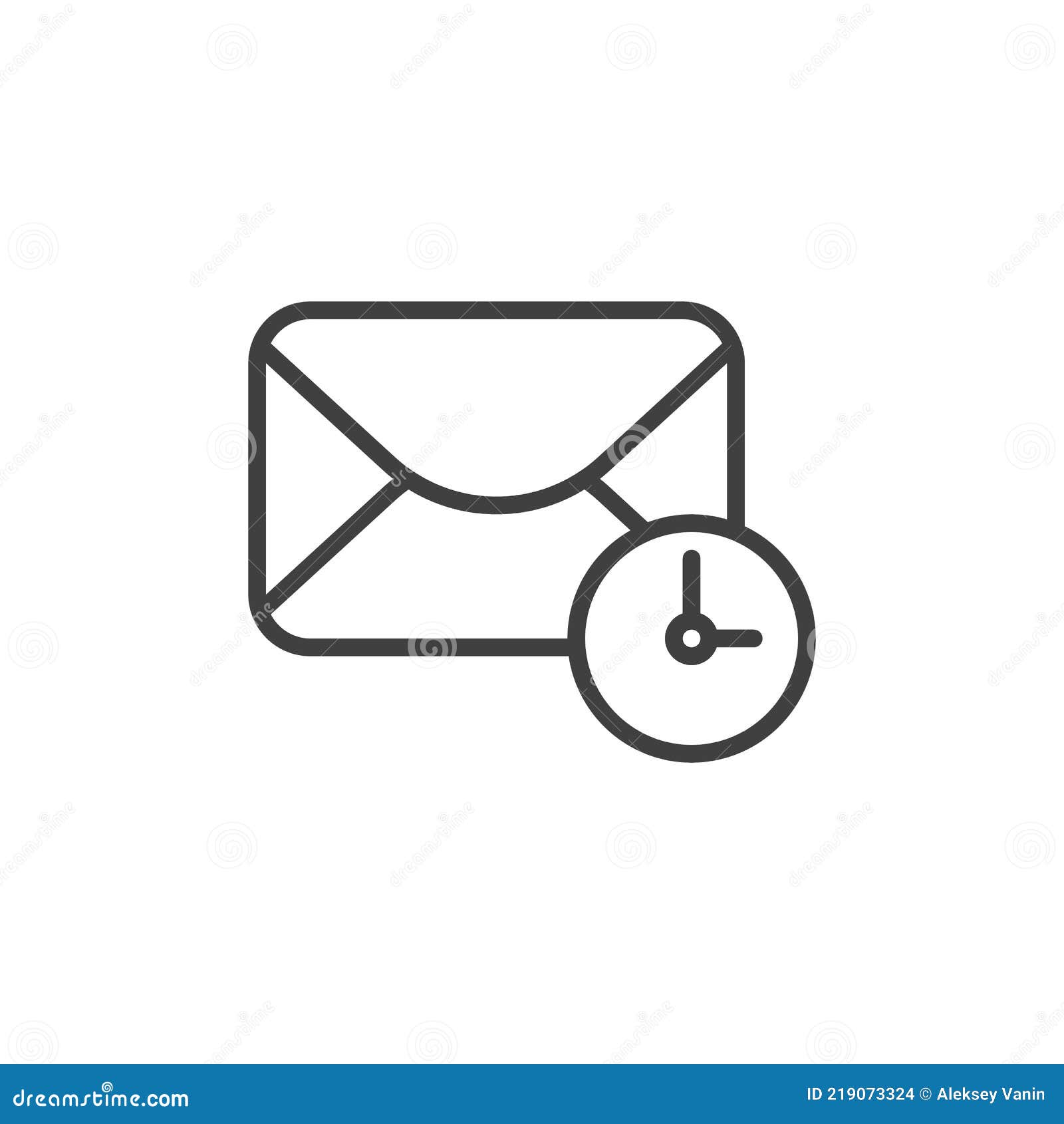 Snoozed email line icon stock illustration. Illustration of mail ...