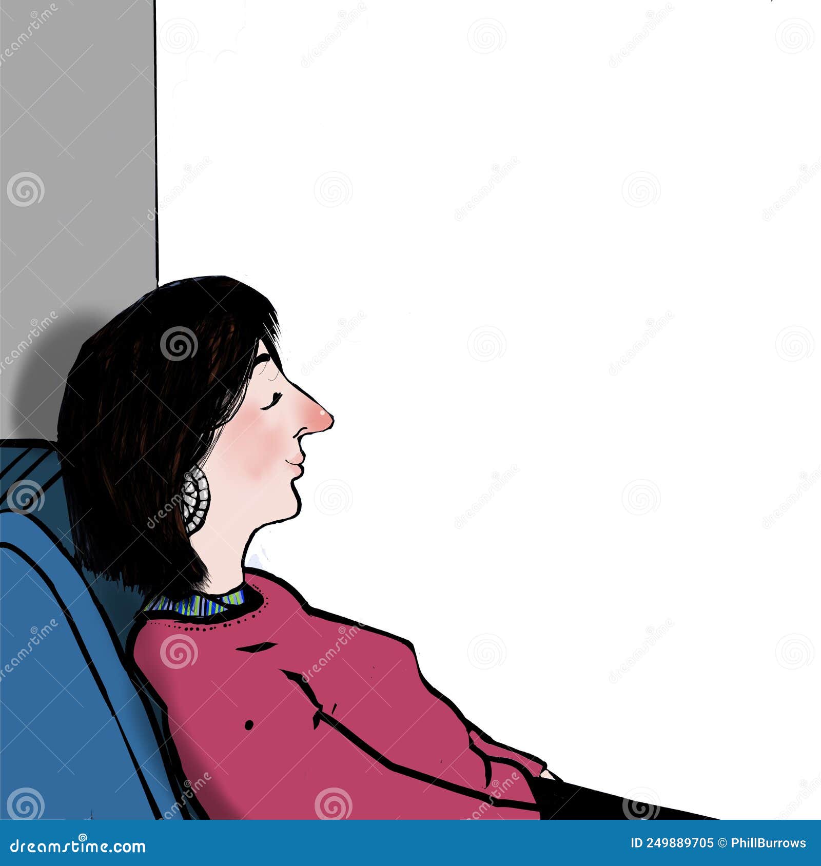 Snoozing woman stock illustration. Illustration of snoozing - 249889705