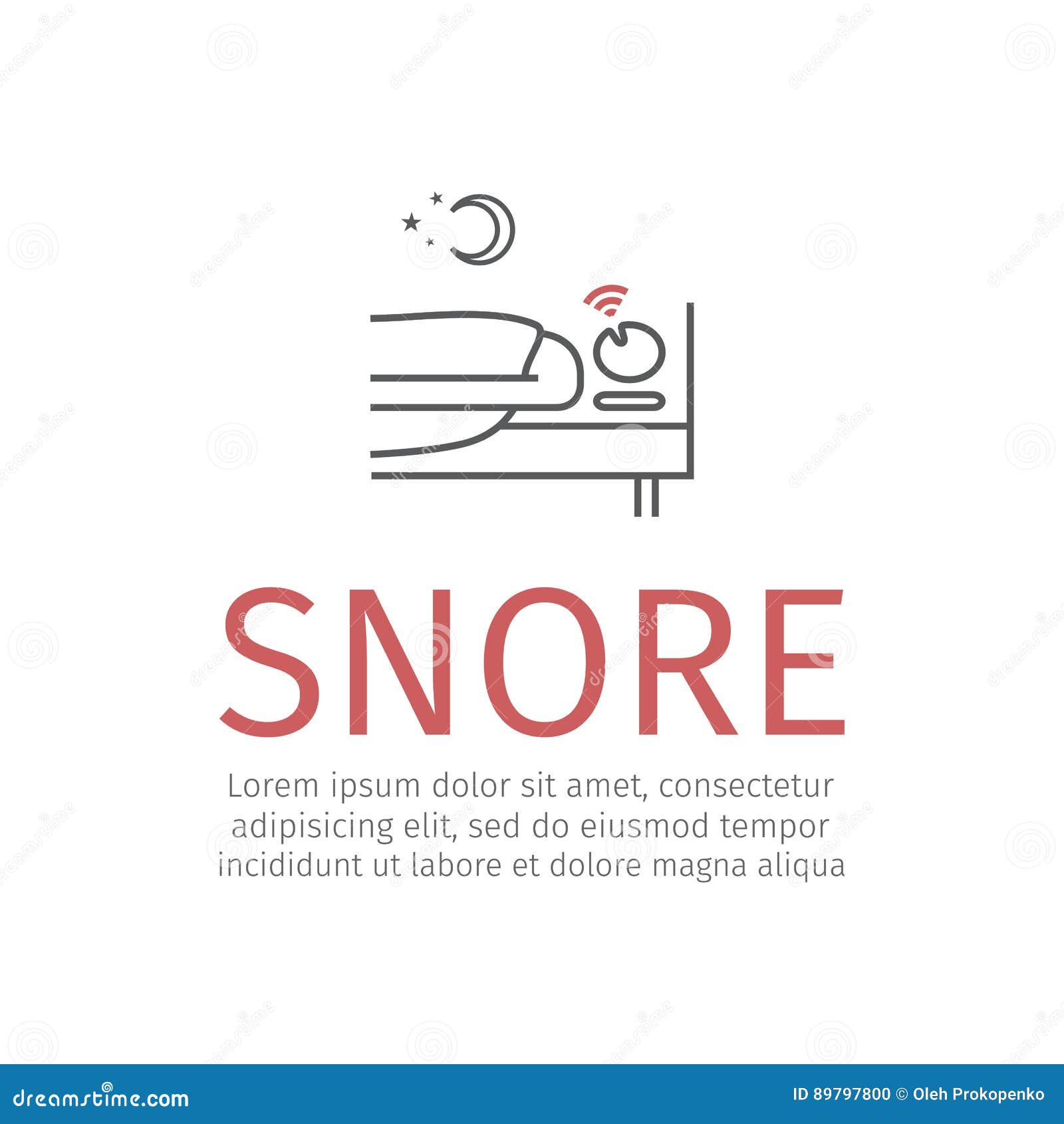 Snoring man. stock illustration. Illustration of health - 89797800