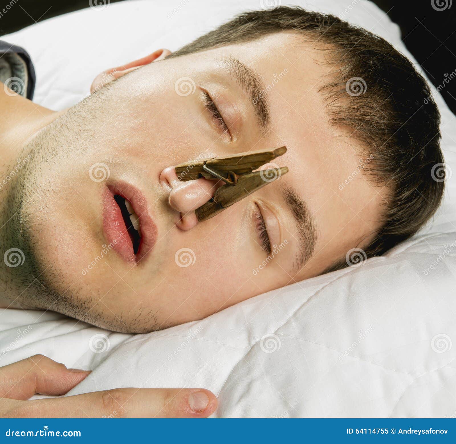 Snoring stock image. Image of clothespin, sleepy, bedroom - 64114755