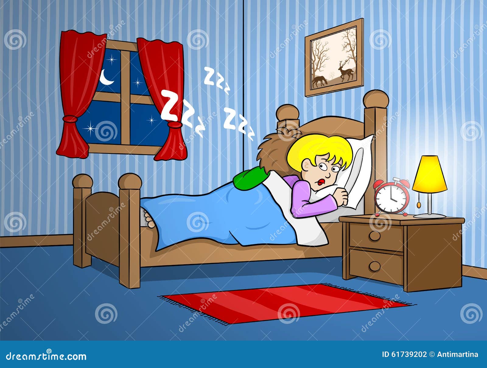 Sleepless Woman Lying Down On The Bed Due To Stress And Anxiety ...