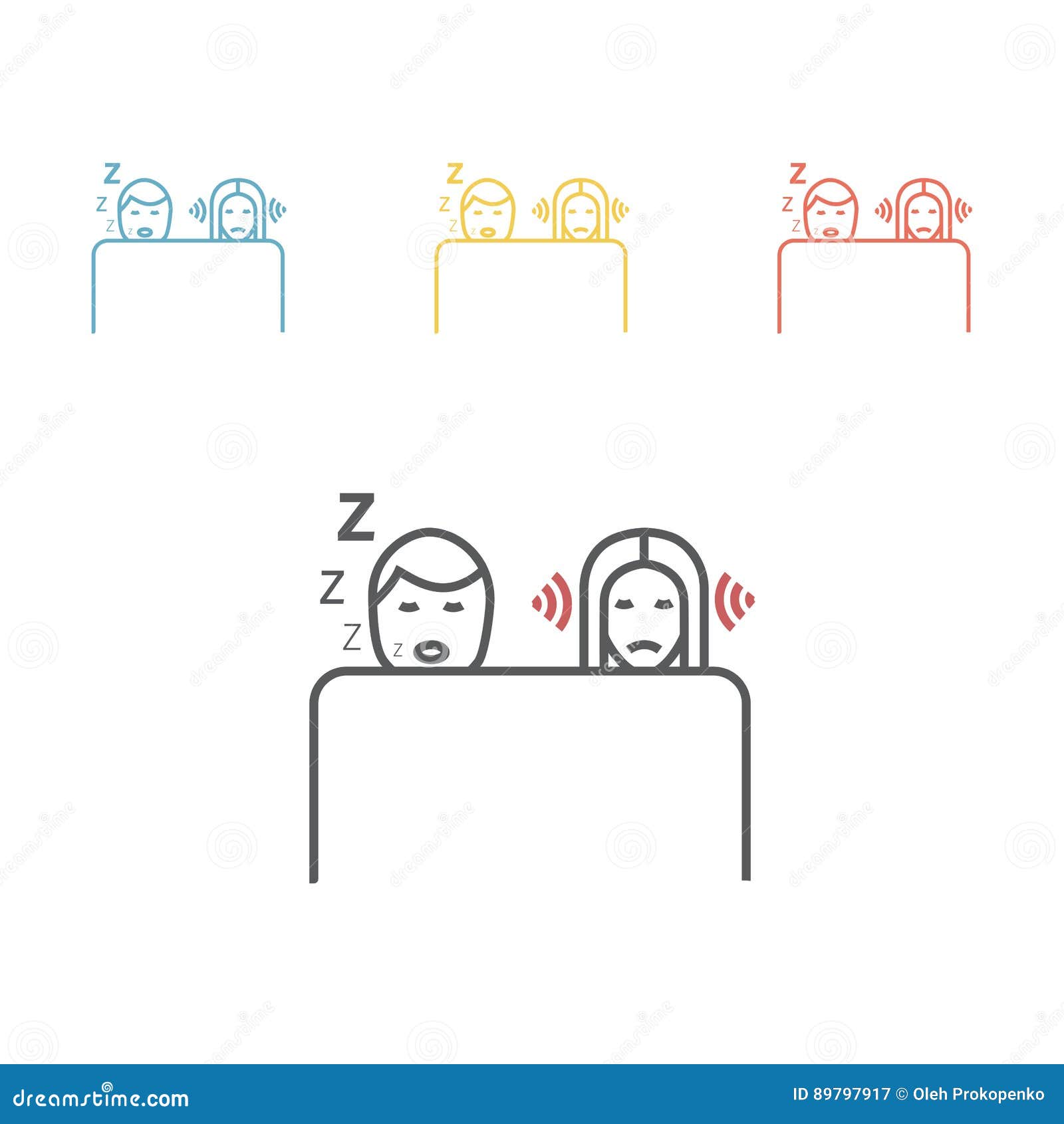 Snoring Man. Vector Illustration. | CartoonDealer.com #89797917