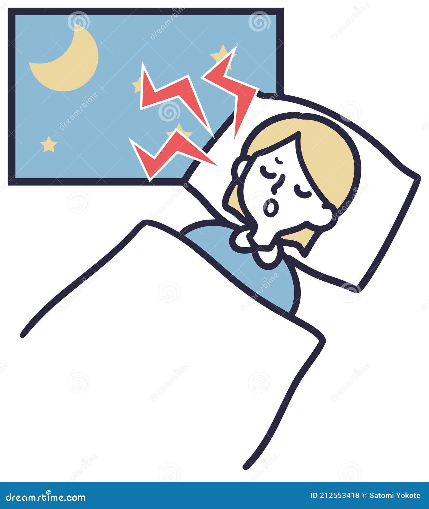 Snoring Man In Bed With The Woman Covering Ears With The Pillow From ...