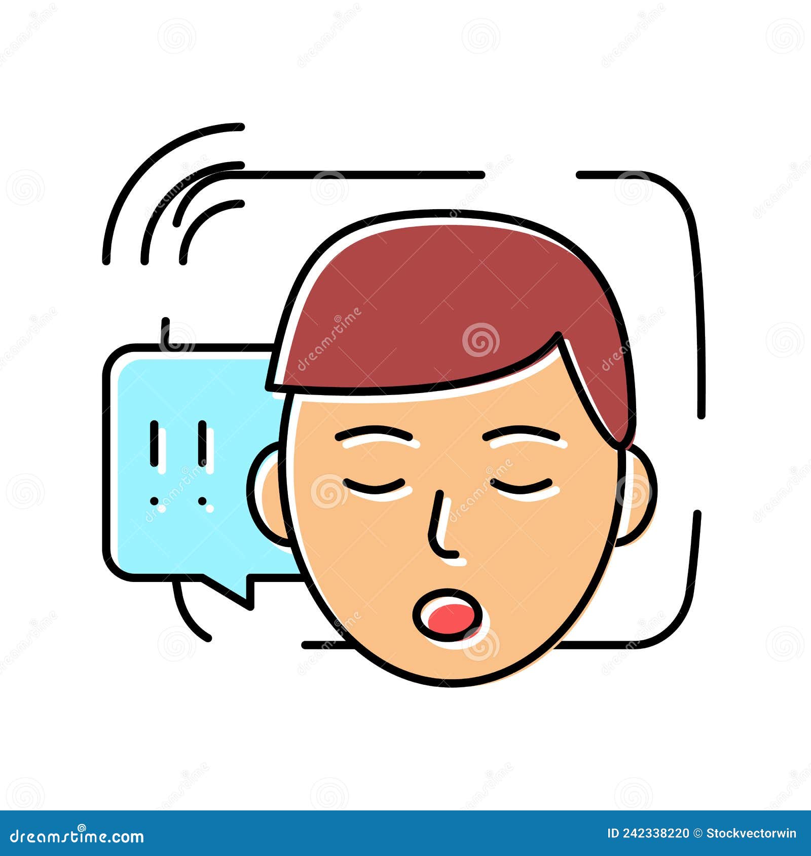 Snoring Patient Problem Color Icon Vector Illustration Stock Vector ...