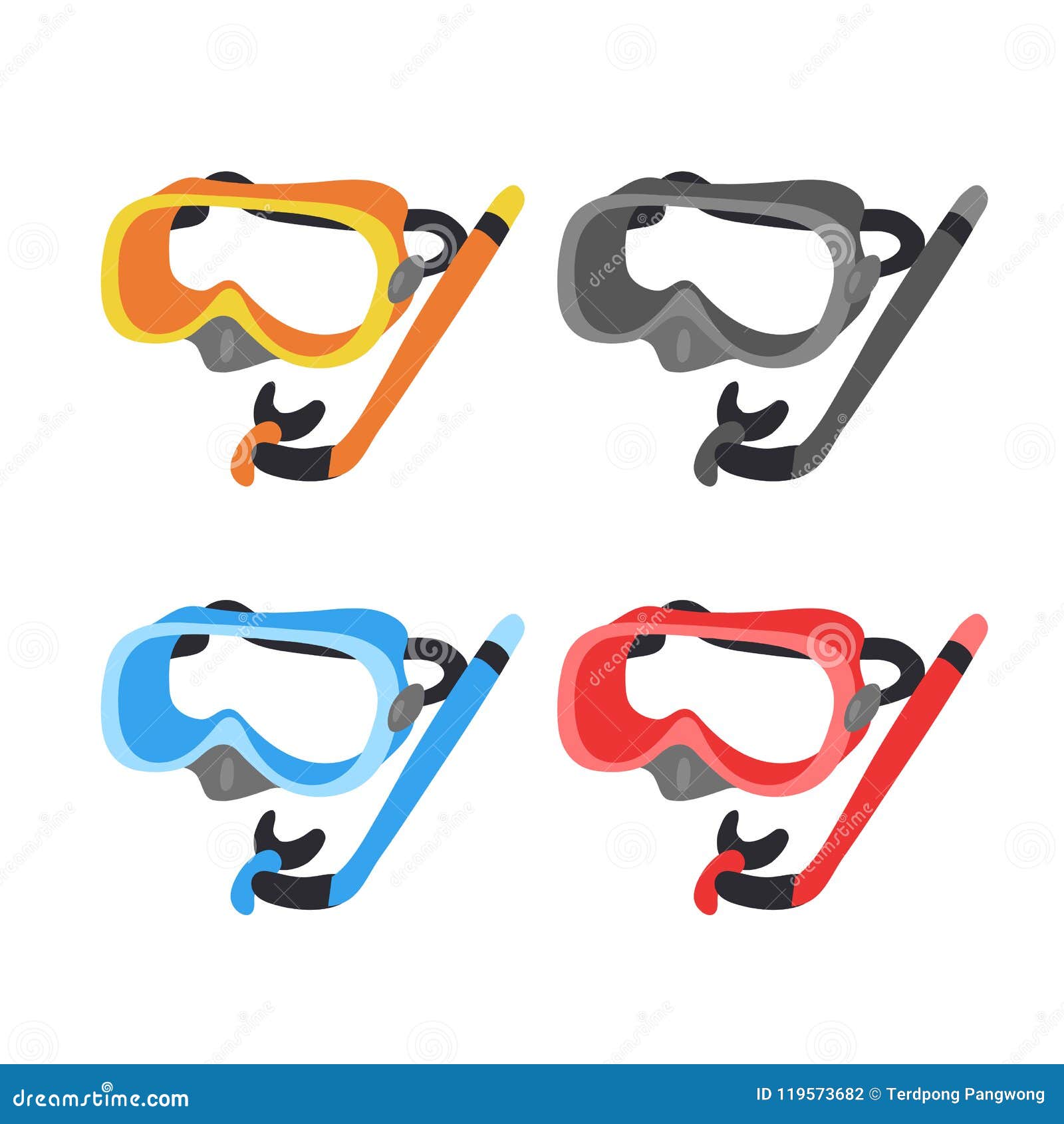 Snorkel Vector Collection Design Stock Illustration - Illustration of ...