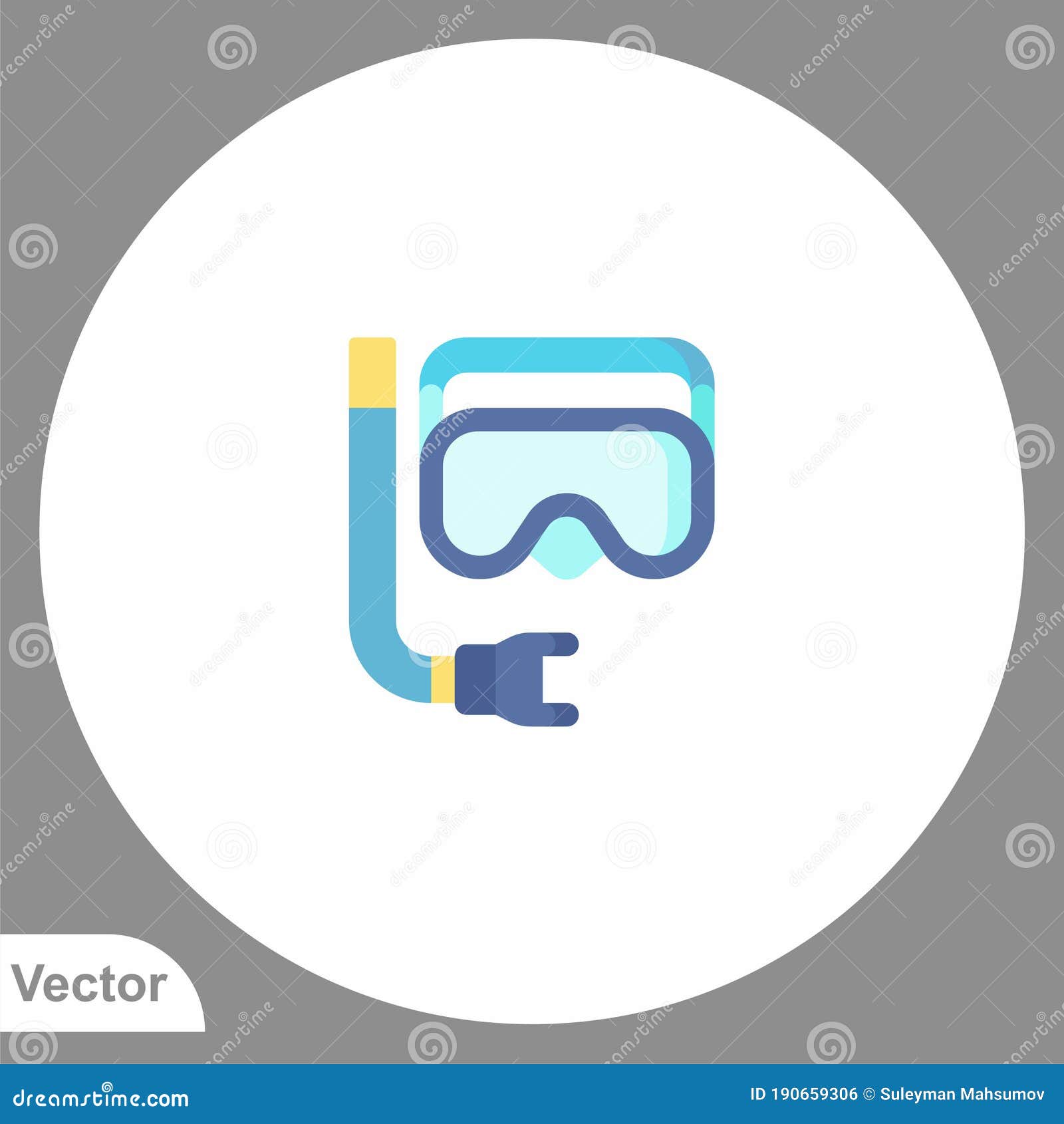 Snorkel Vector Icon Sign Symbol Stock Vector - Illustration of deep ...