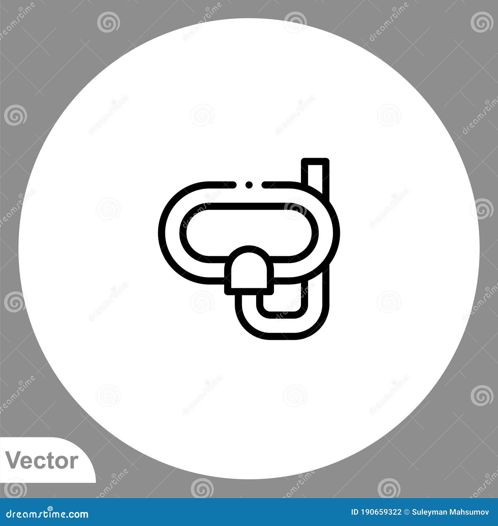 Snorkel Vector Icon Sign Symbol Stock Vector - Illustration of isolated ...