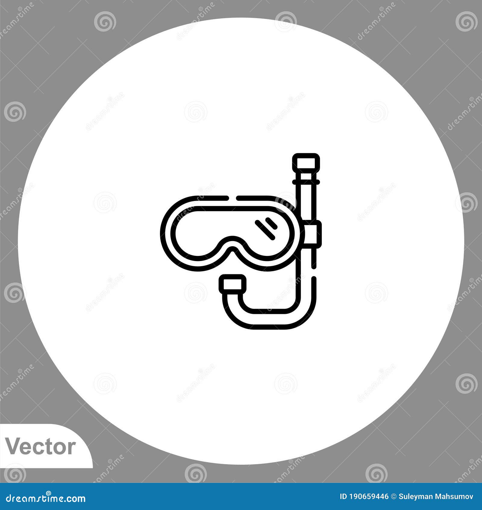 Snorkel Vector Icon Sign Symbol Stock Vector - Illustration of leisure ...