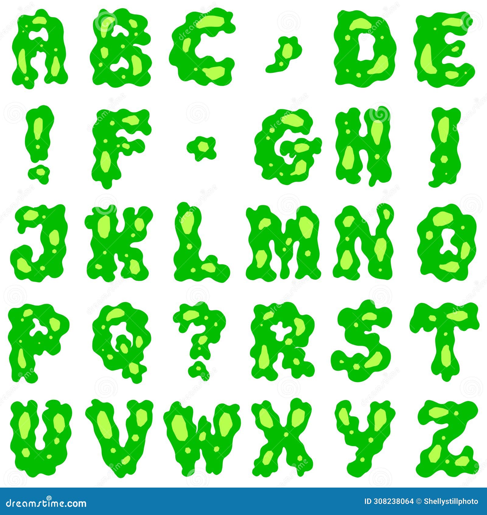 Snot or Germ Gross Slimy ABC Alphabet Lettering Stock Illustration ...