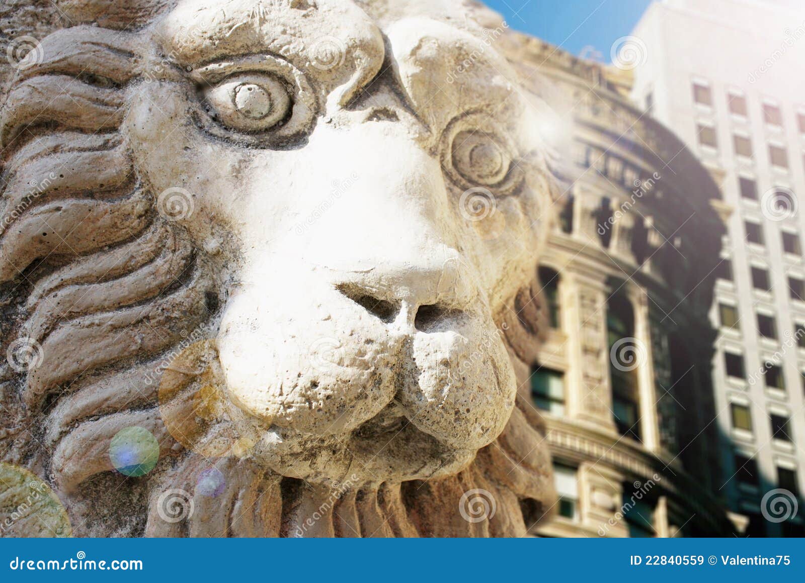 Snout Lion Statue on Top of a Building Stock Image - Image of statue ...