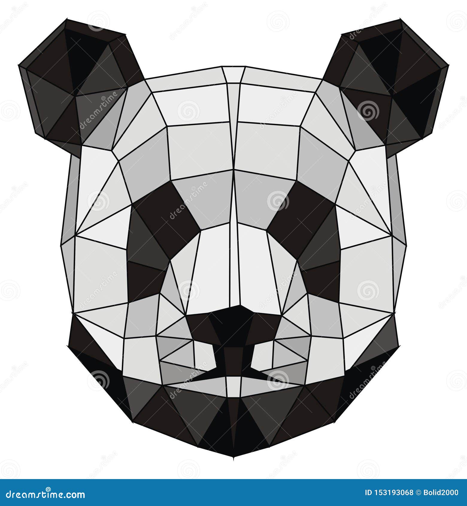 Muzzle of cute panda stock illustration. Illustration of little - 153193068