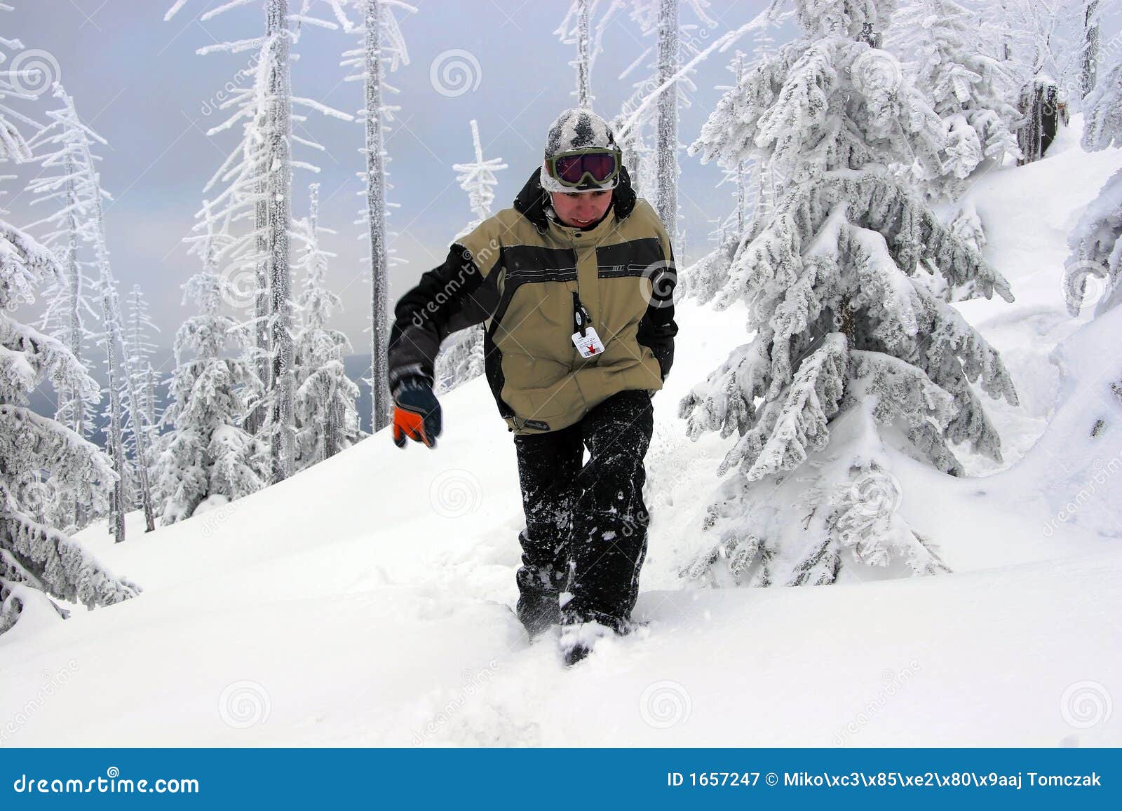 Through the snow stock image. Image of teenager, slope - 1657247