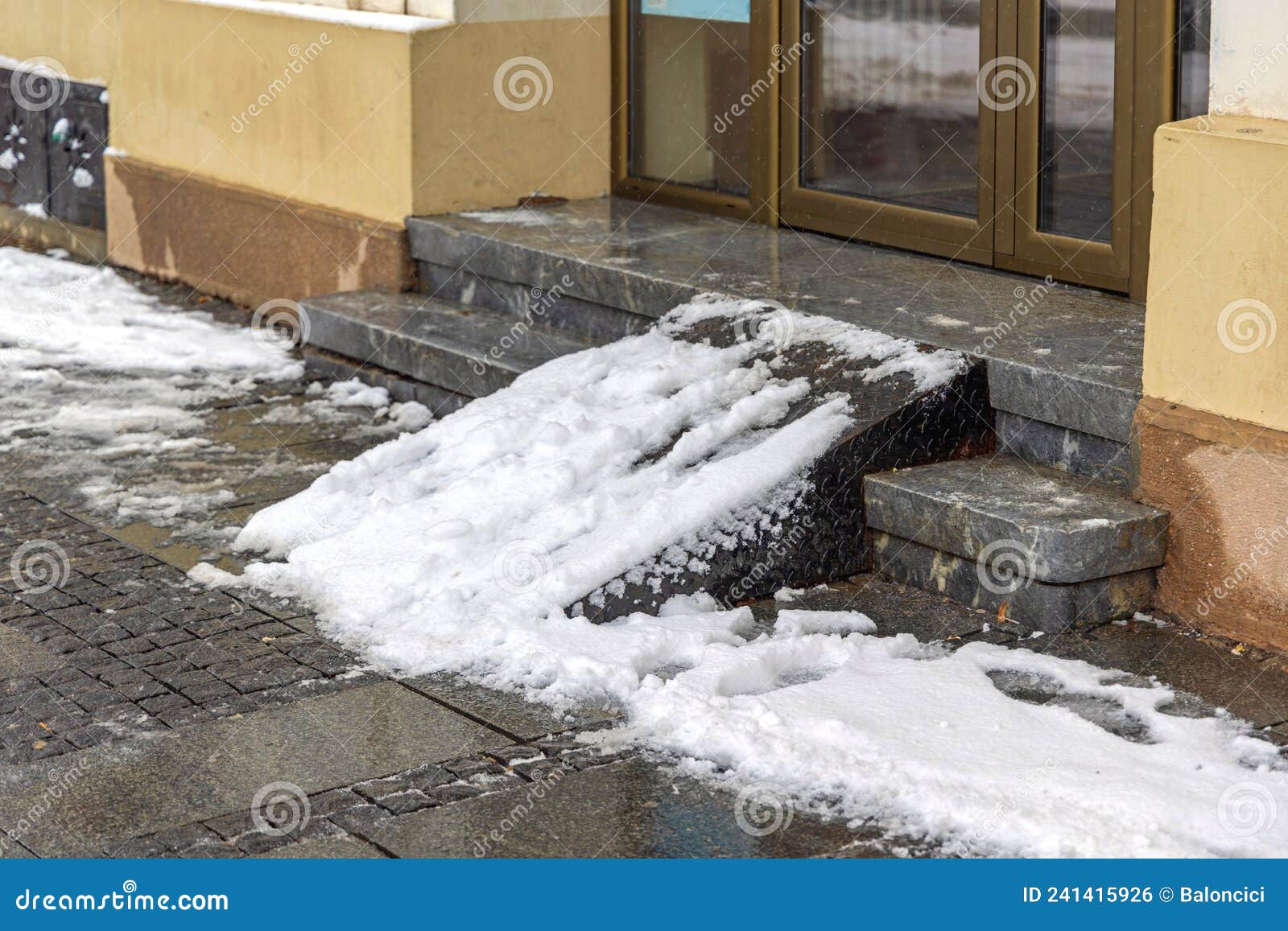 Snow Accessible Ramp stock photo. Image of balkans, metal - 241415926