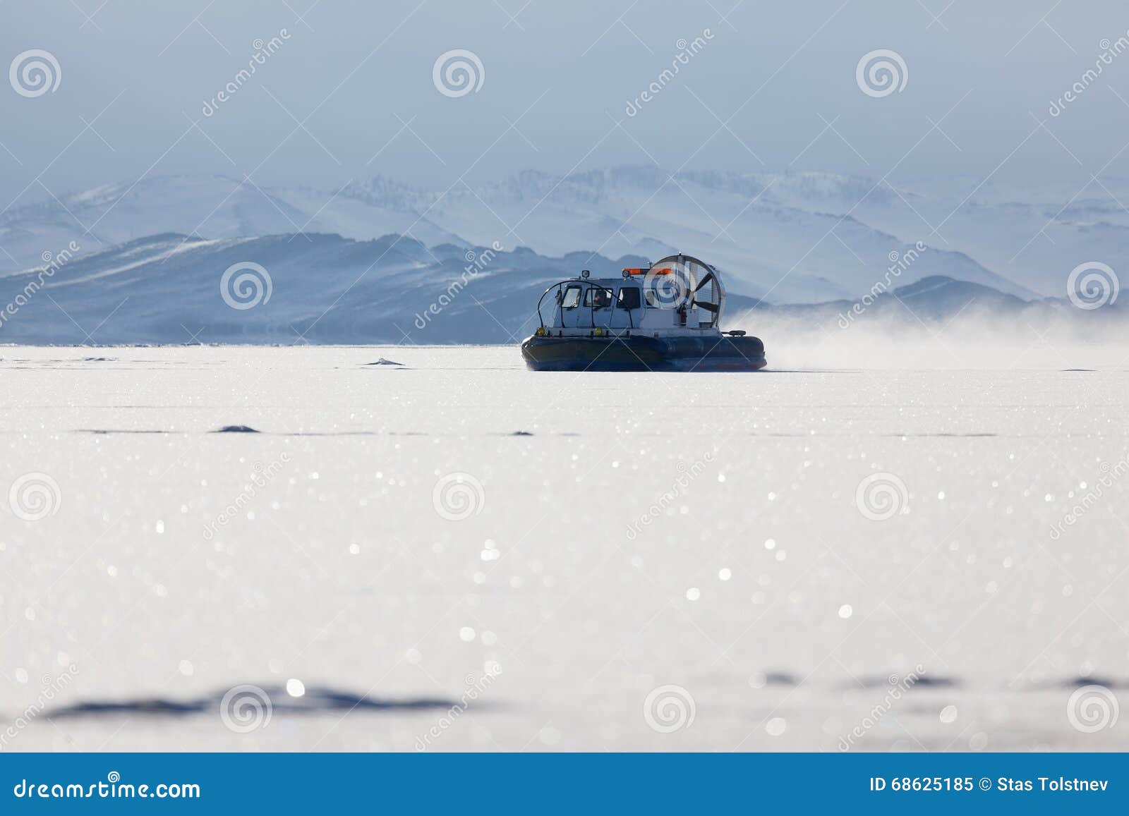 Snow air motion boat stock image. Image of aircushion - 68625185
