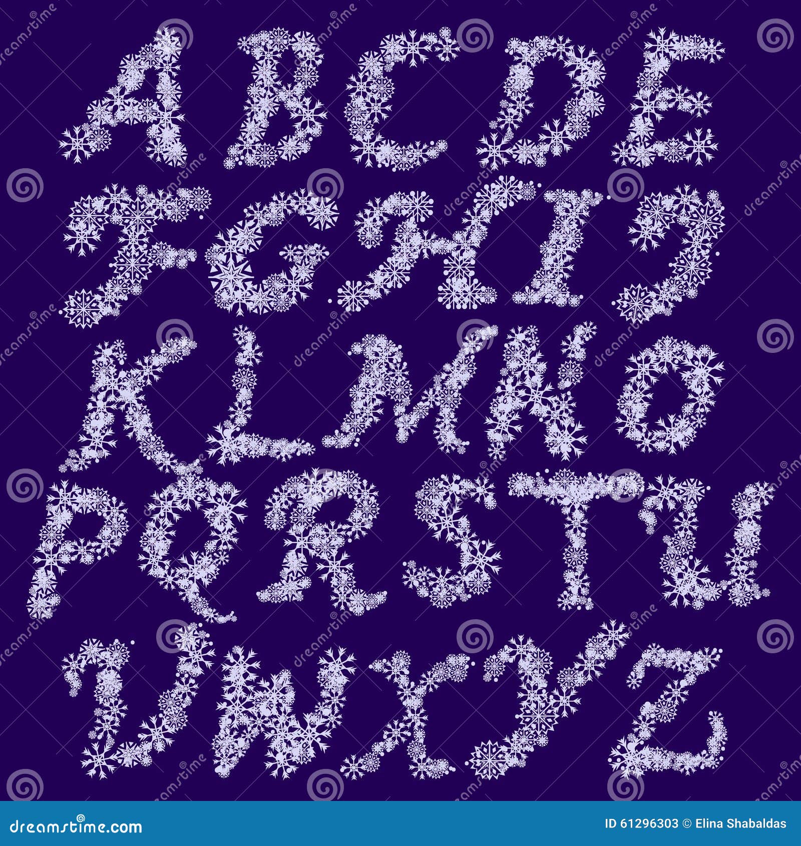Snow alphabet stock vector. Illustration of letters, alphabet - 61296303