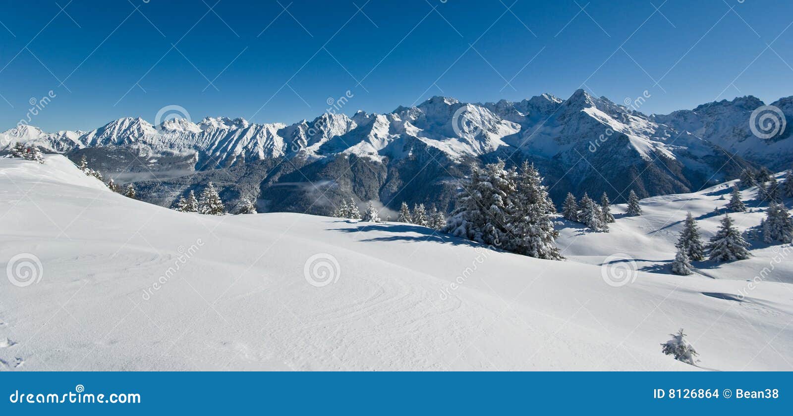 Snow in alps stock photo. Image of skiing, blue, landscape - 8126864
