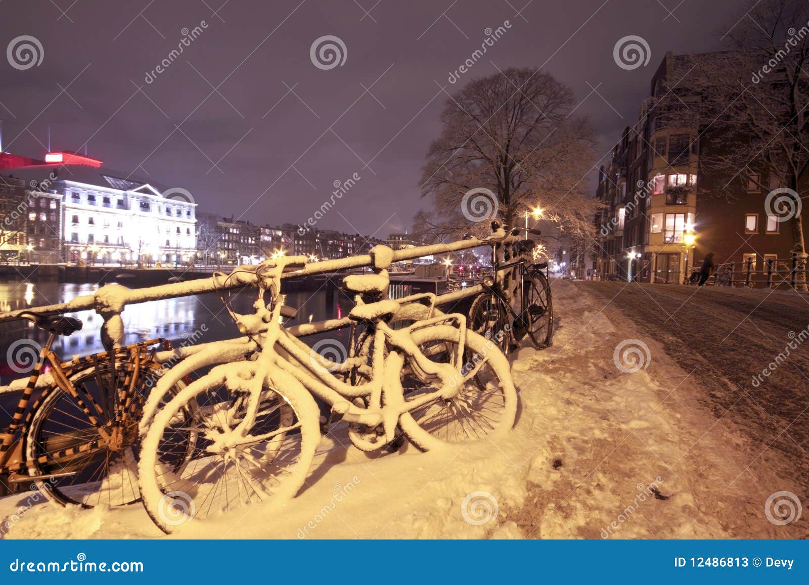Snow in Amsterdam the Netherlands Stock Image - Image of city, holland ...