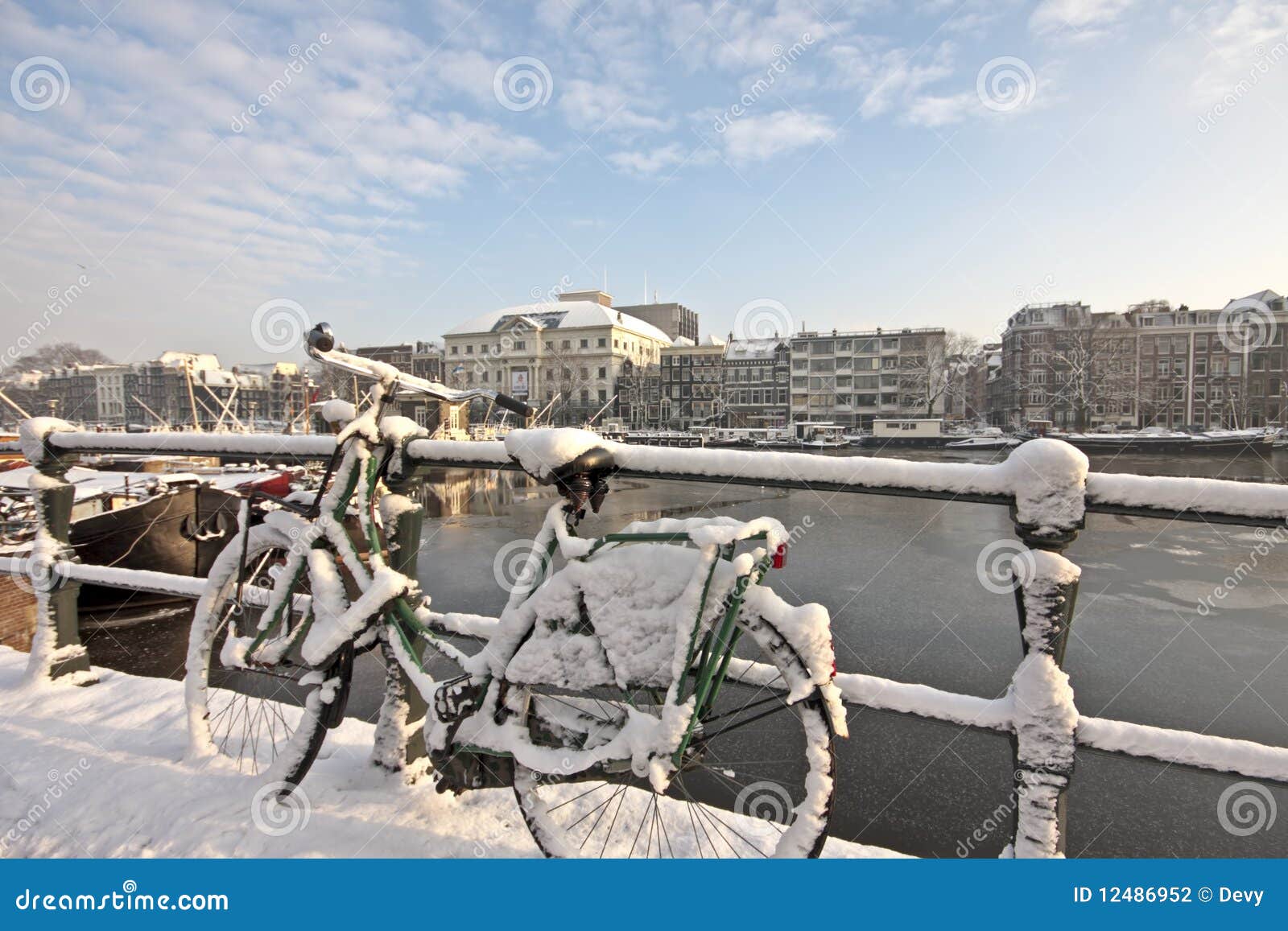 Snow in Amsterdam the Netherlands Stock Photo - Image of winter ...