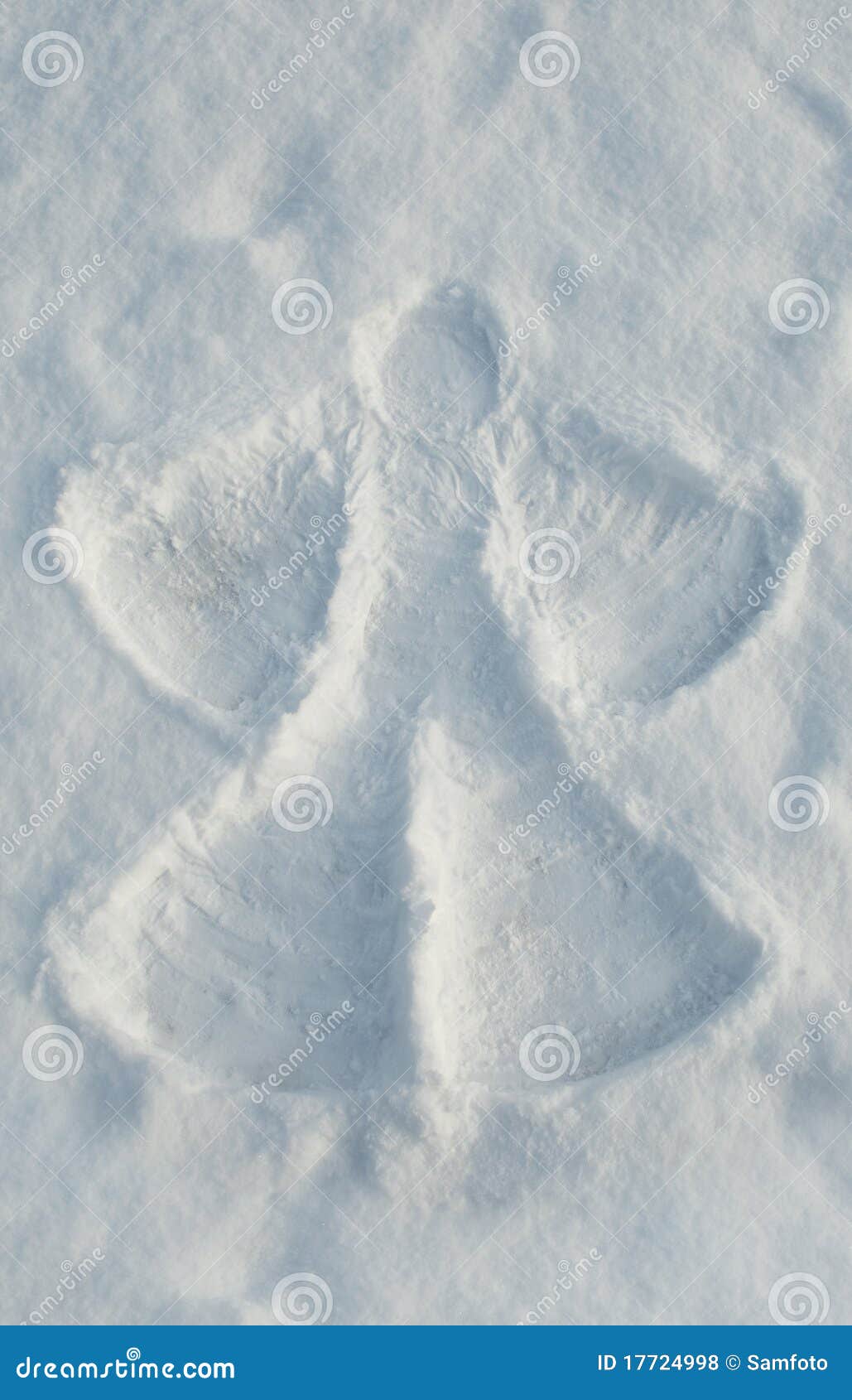 Snow Angel - Silhouette Of A Man Lying In The Snow. Royalty-Free Stock ...