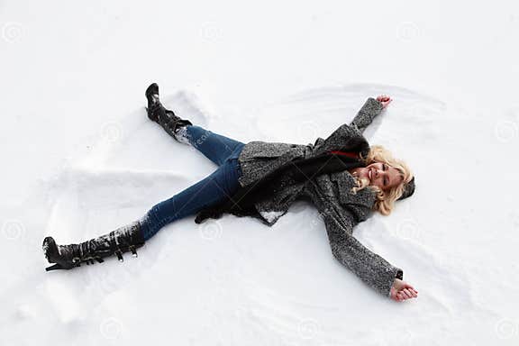 Snow Angel stock image. Image of fashion, cute, active - 29453749
