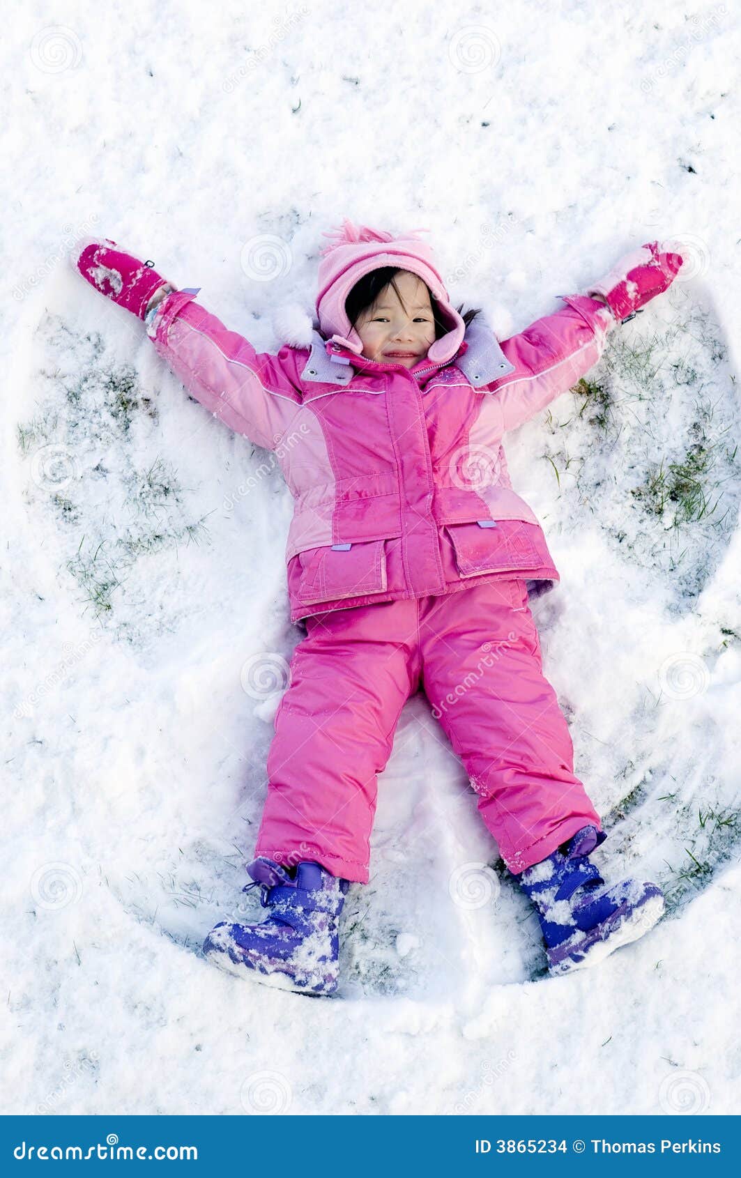 Snow Angel stock photo. Image of girl, play, frost, child - 3865234