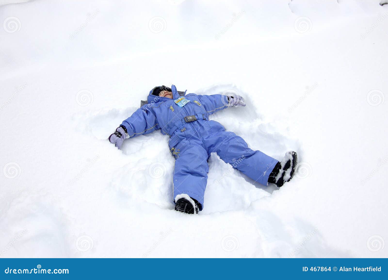 Snow Angel stock photo. Image of girl, snow, snowbank, play - 467864