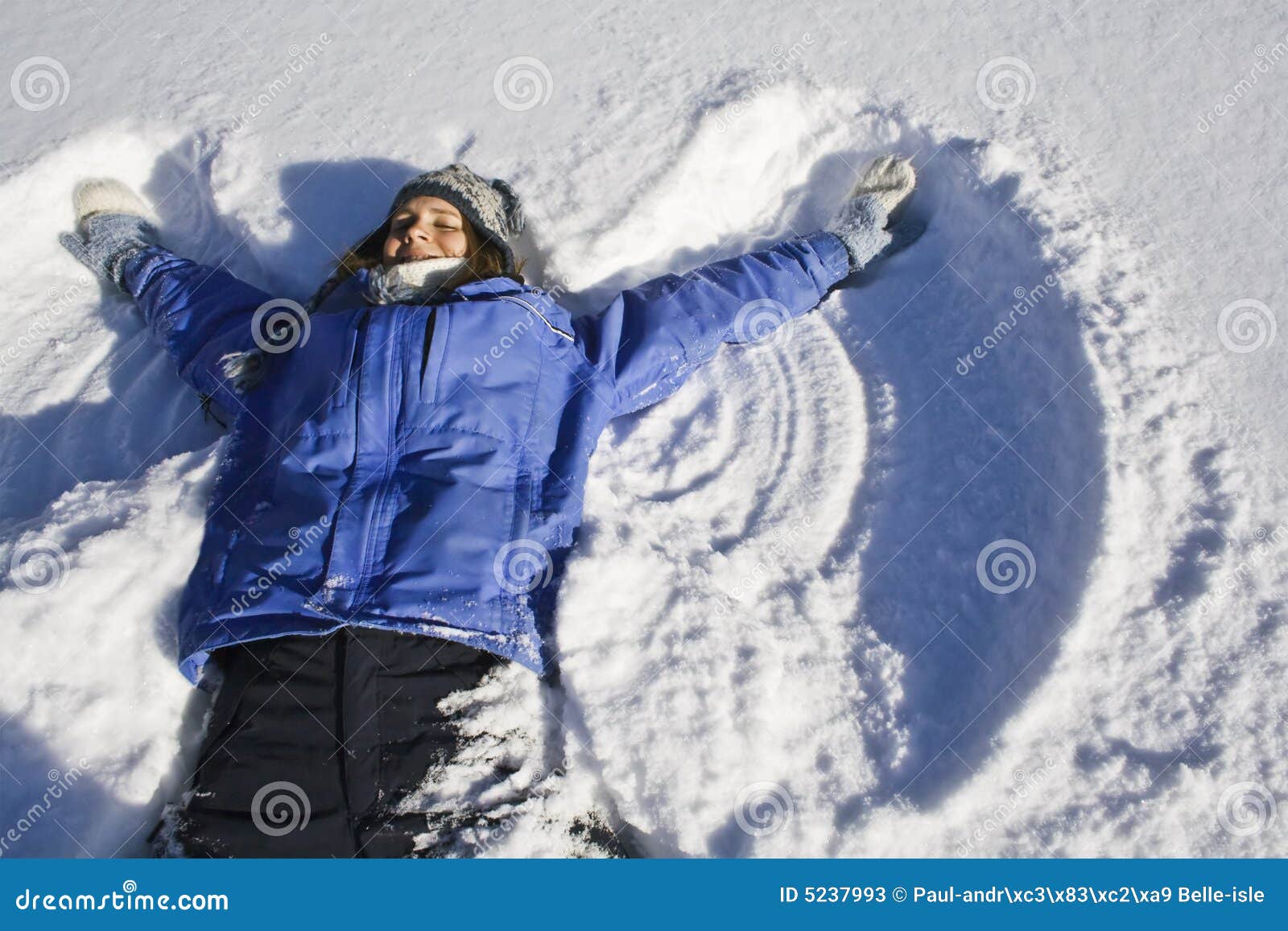 Snow Angel stock image. Image of girl, nordic, activity - 5237993