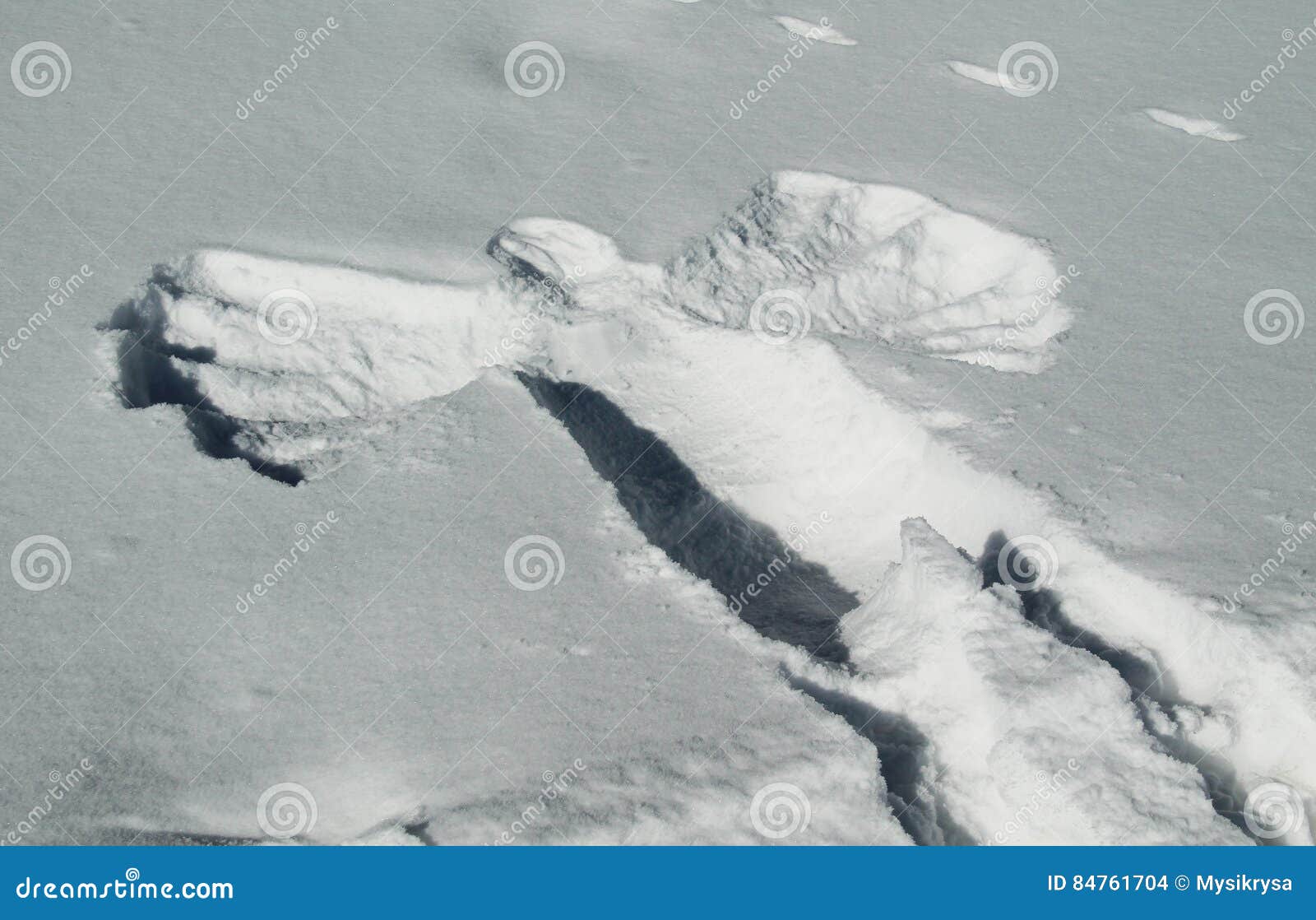 Snow angel stock photo. Image of wings, chill, surface - 84761704