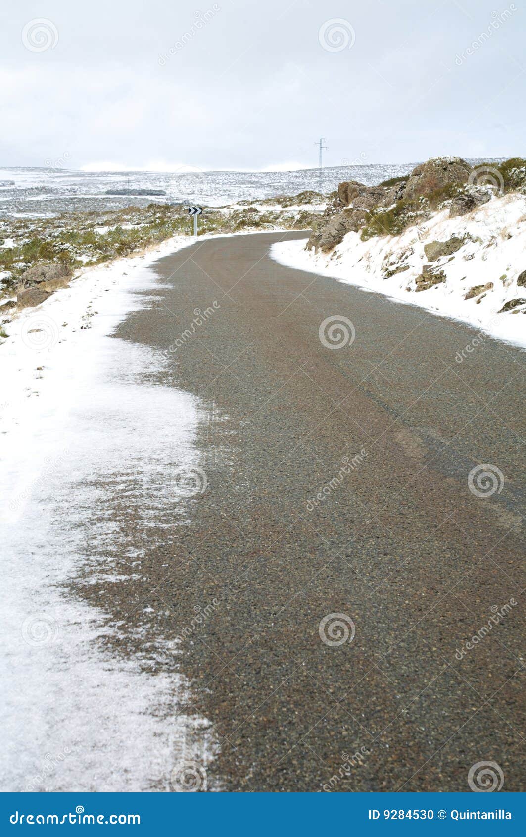 Snow on asphalt stock photo. Image of track, danger, country - 9284530