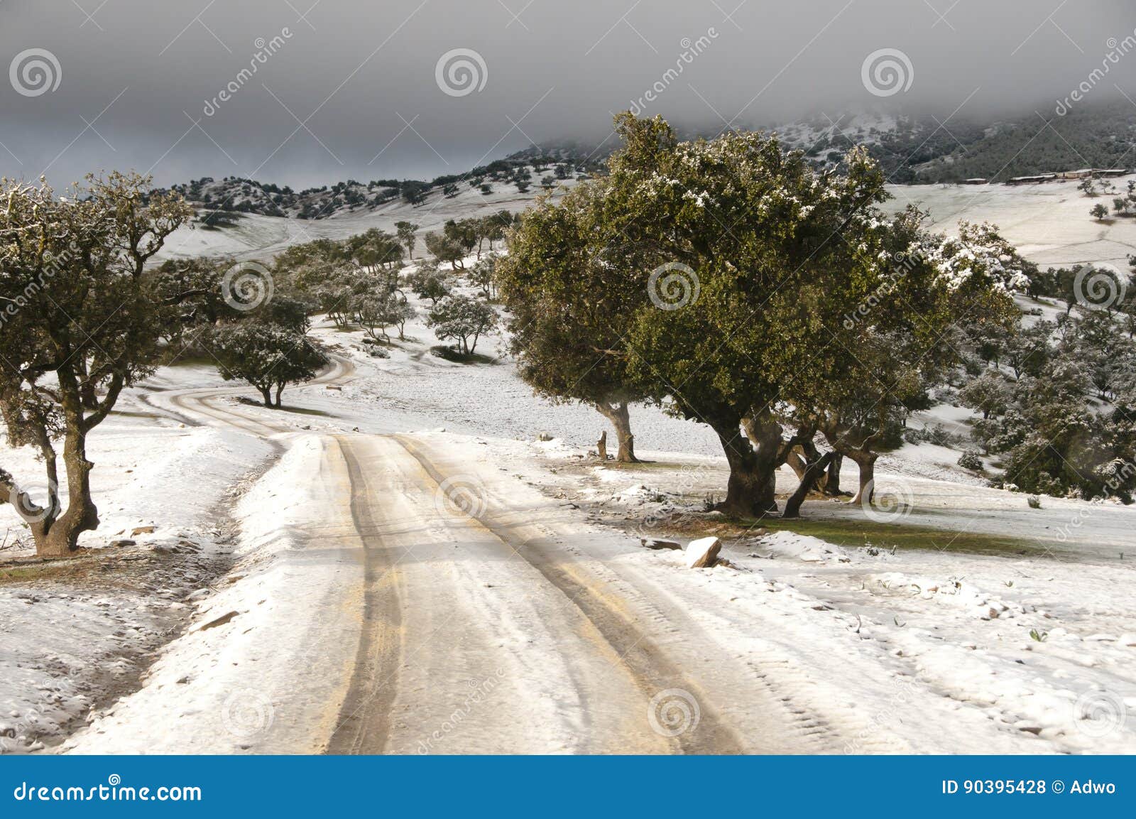 Snow in the Atlas Mountains - Morocco Stock Photo - Image of weird ...