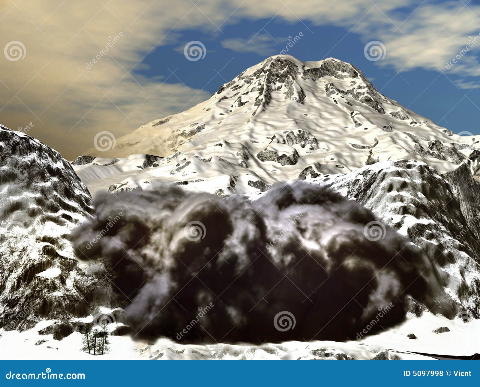 Snow avalanche stock photo. Image of danger, frozen, climbing - 5097998