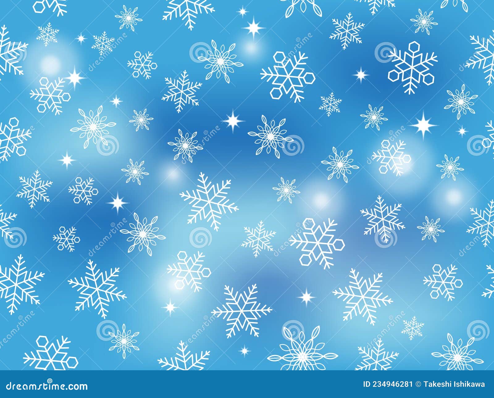 Seamless Blue Abstract Snow Background, Vector Illustration. Stock ...