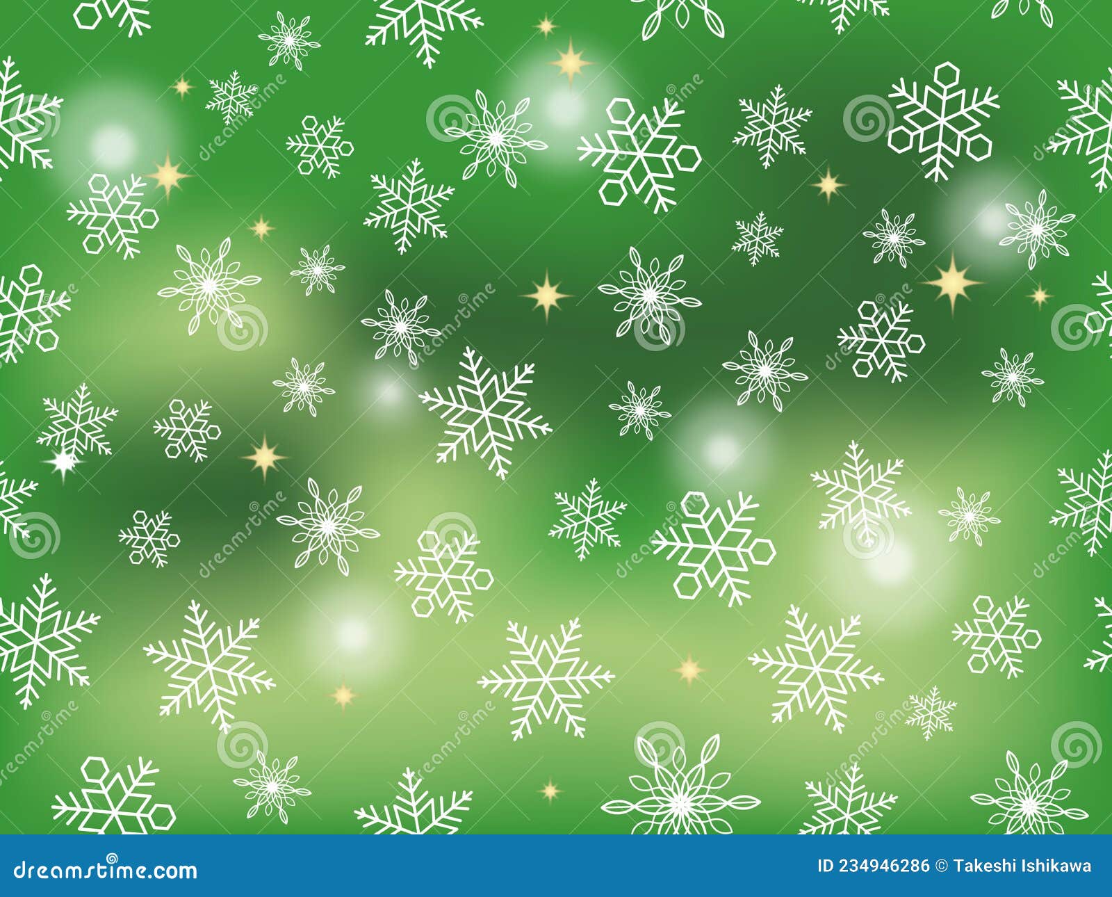 Seamless Green Abstract Snow Background, Vector Illustration. Stock ...