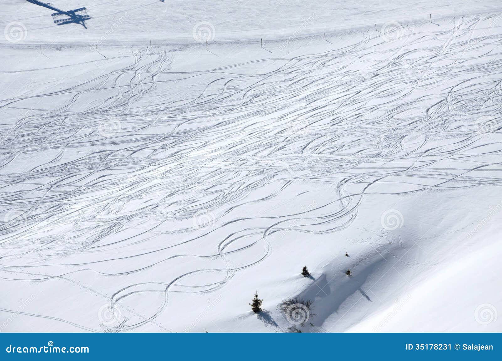 Snow Background with Ski and Snowboard Tracks Stock Image - Image of ...