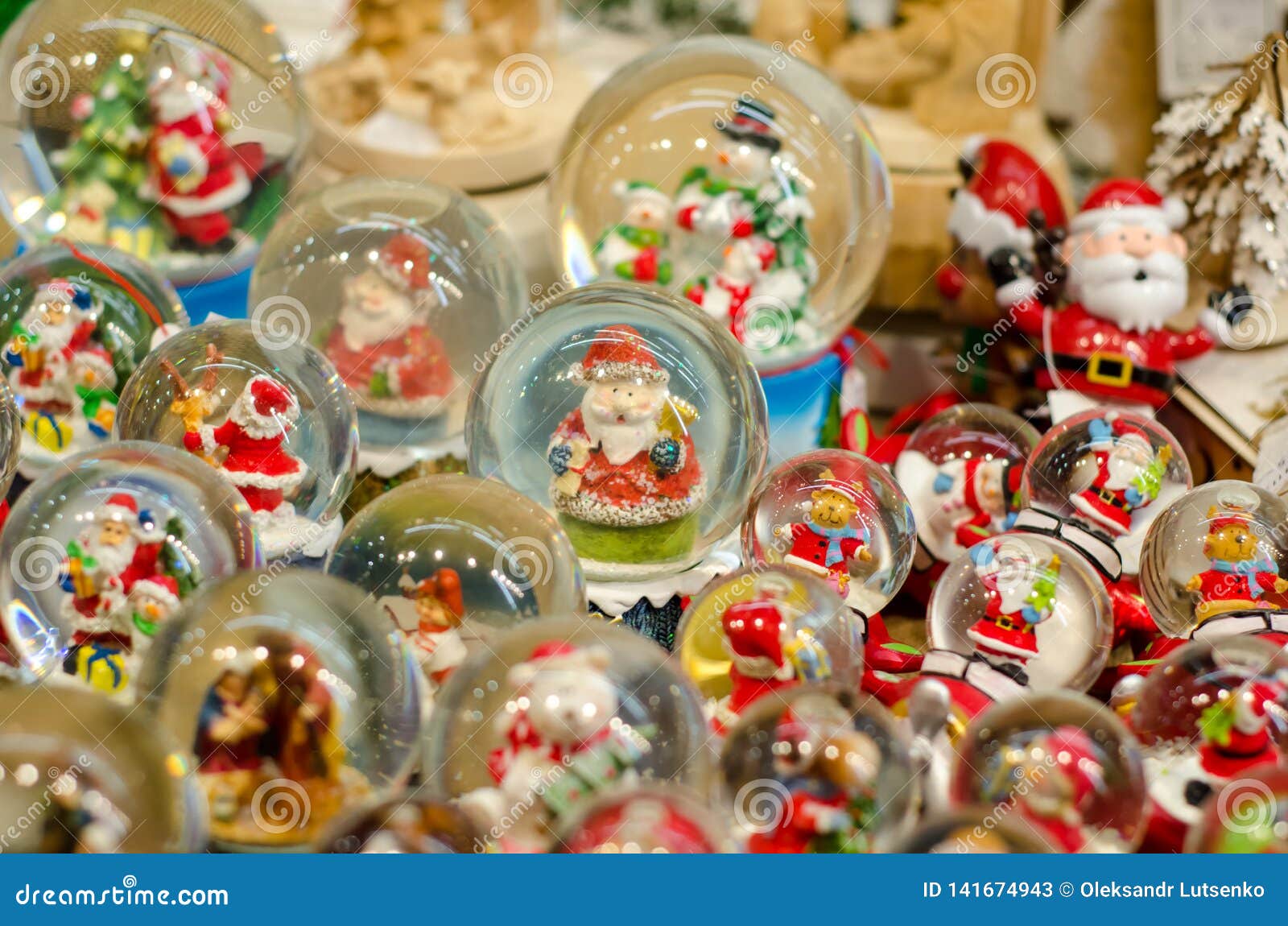 Snow-ball Toy Glass Ball stock image. Image of crystal - 141674943