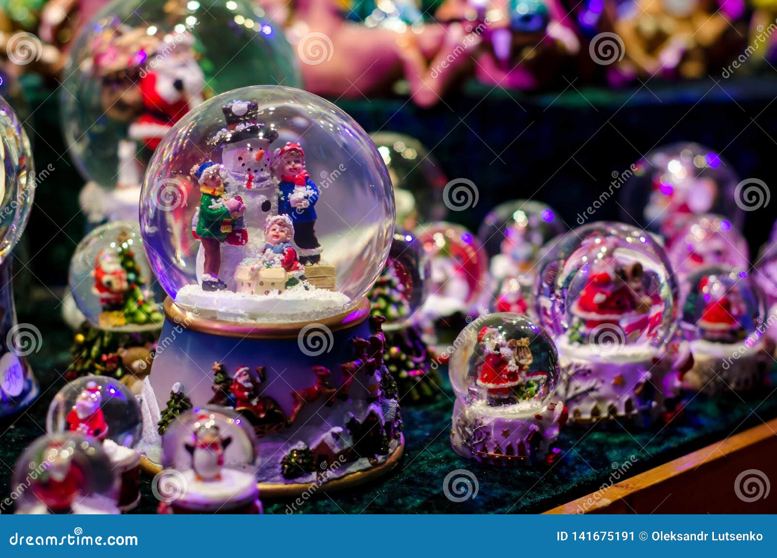 Snow-ball Toy Glass Ball stock image. Image of celebration - 141675191