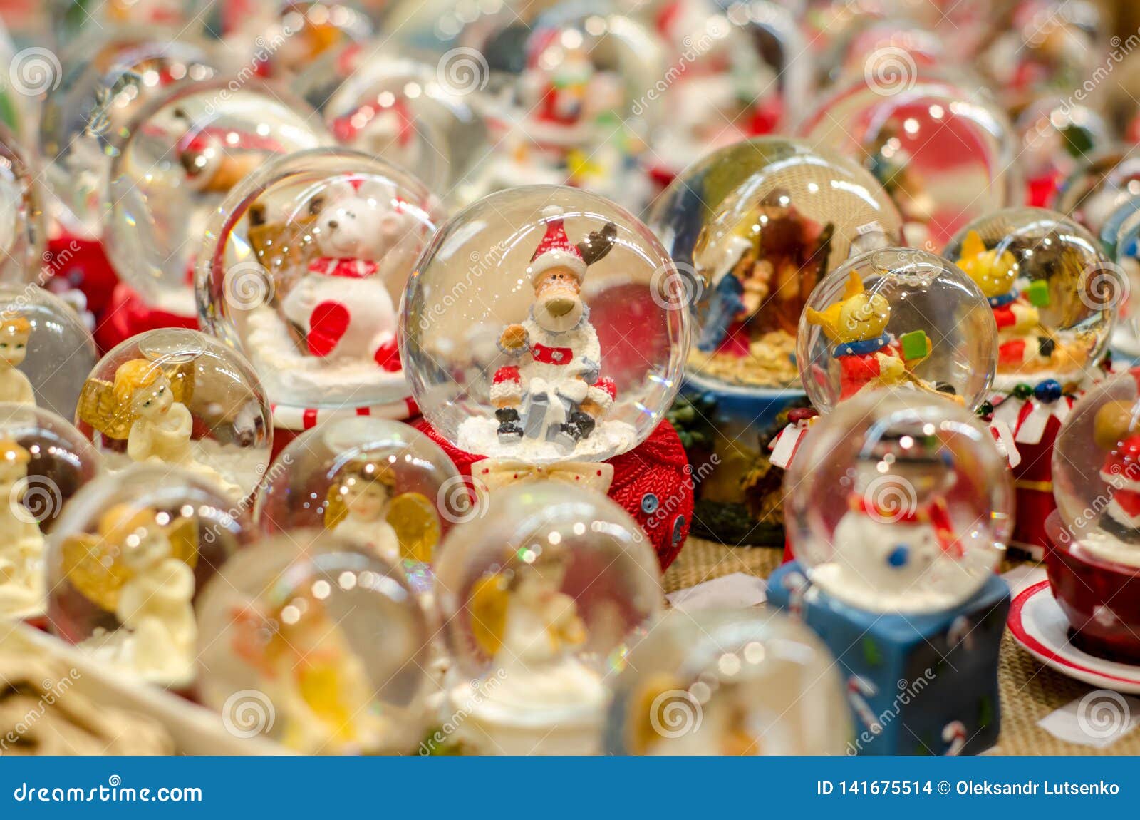 Snow-ball Toy Glass Ball stock photo. Image of background - 141675514