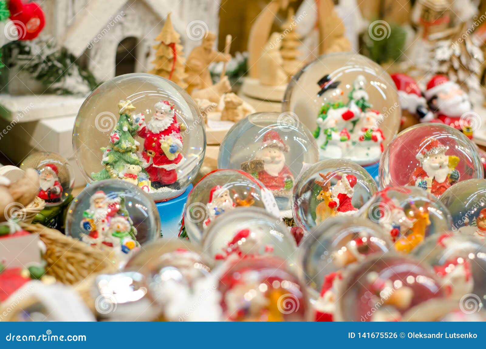 Snow-ball Toy Glass Ball stock photo. Image of decoration - 141675526