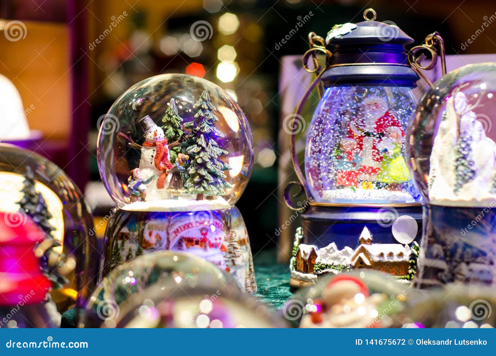 Snow-ball Toy Glass Ball stock photo. Image of crystal - 141675672