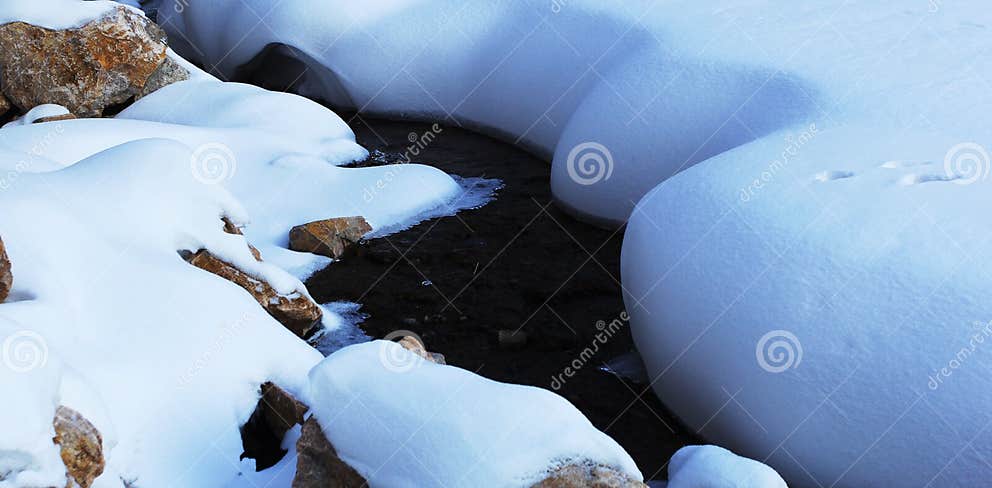 Snow stock image. Image of winter, banks, animal, footmark - 64062891