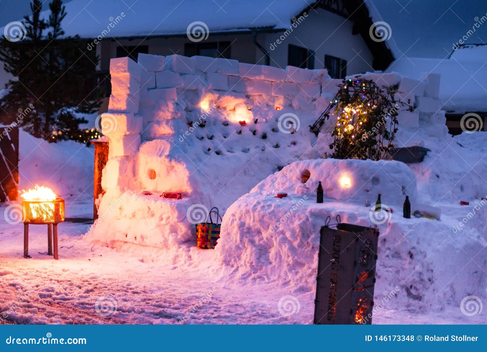 Snow bar at night stock photo. Image of celebrate, glass - 146173348